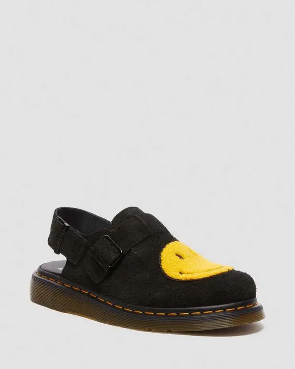 Dr. Martens Jorge Smiley® Napped Suede Slingback Mules