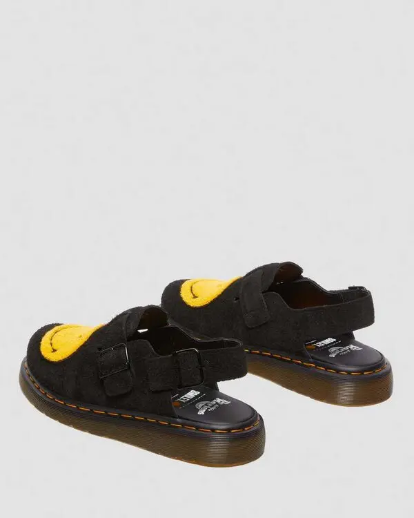 Dr. Martens Jorge Smiley® Napped Suede Slingback Mules