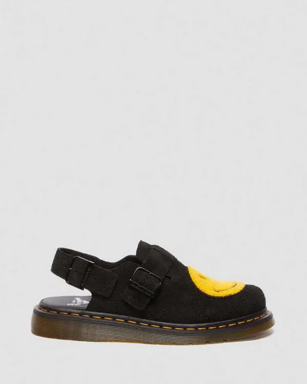 Dr. Martens Jorge Smiley® Napped Suede Slingback Mules