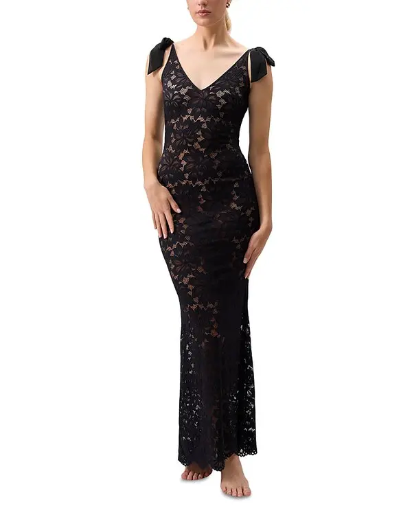 Rya Collection Amour Stretch Lace Floor Length Gown - Black