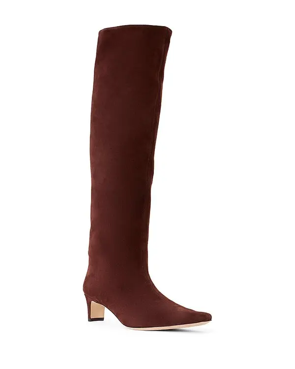 Staud Wally Leather Tall Boots - Mahogany