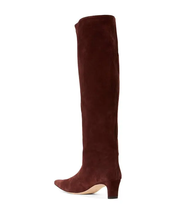 Staud Wally Leather Tall Boots - Mahogany