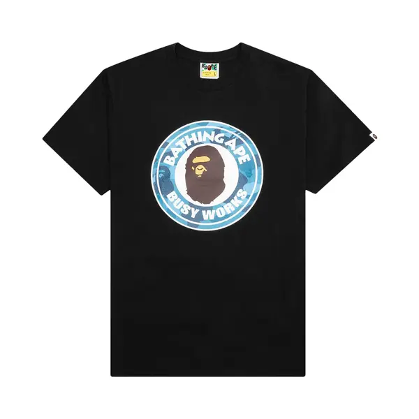A BATHING APE Honeycomb Camo Busy Works Tee /blue - Black