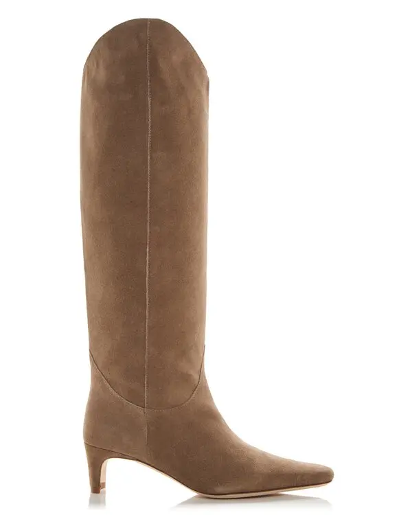 Staud Western Wally Suede Tall Boots - Dune Suede