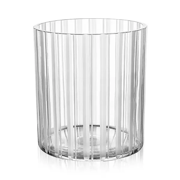 ORREFORS Cut In Number Stripes Vase, Medium - Clear