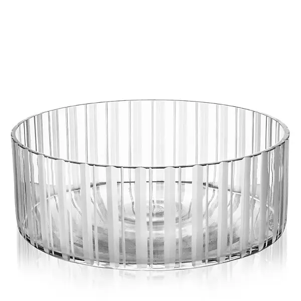 ORREFORS Cut In Number Stripes Bowl - Clear