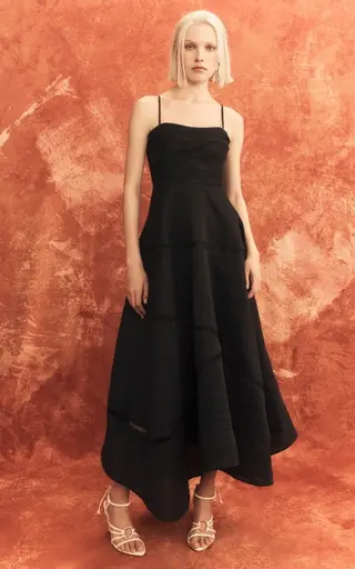 Aje Cinque Jacquard Linen-Blend Maxi Dress Au 16 In Black - 60% Off |  Editorialist