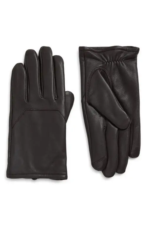 Nordstrom Leather Gloves With Faux Fur Lining - Coffee Bean