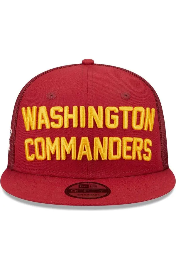 New Era Washington Commanders Stacked Trucker 9fifty Snapback Hat