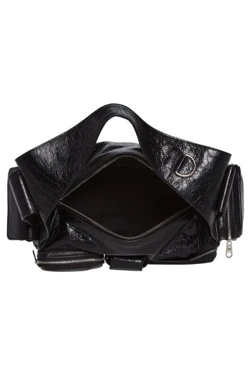 Balenciaga Small Superbusy Crinkle Leather Sling Bag - Black