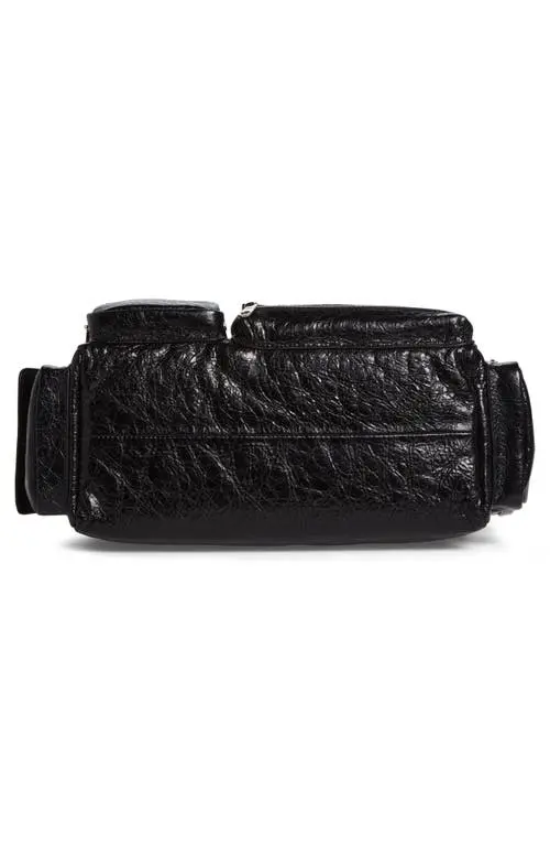 Balenciaga Small Superbusy Crinkle Leather Sling Bag - Black