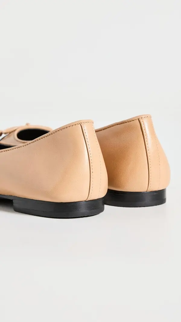 Tory Burch Cap-toe Ballet Flats - Ginger Shortbread/black