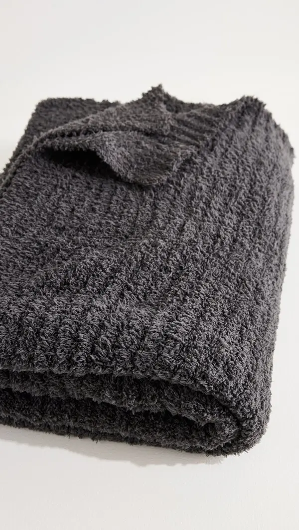 Barefoot Dreams Cozychic Ribbed Throw - Carbon