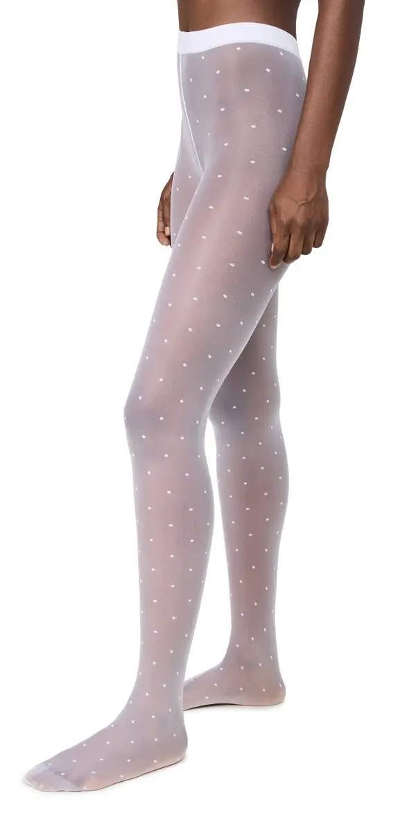 Falke Dot Tights - White