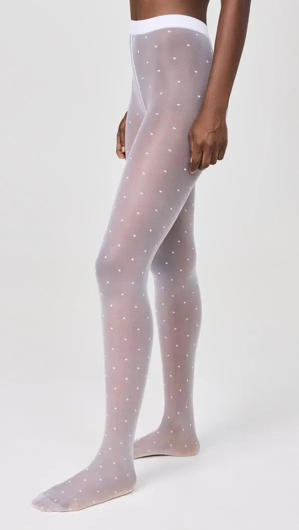 Falke Dot Tights - White