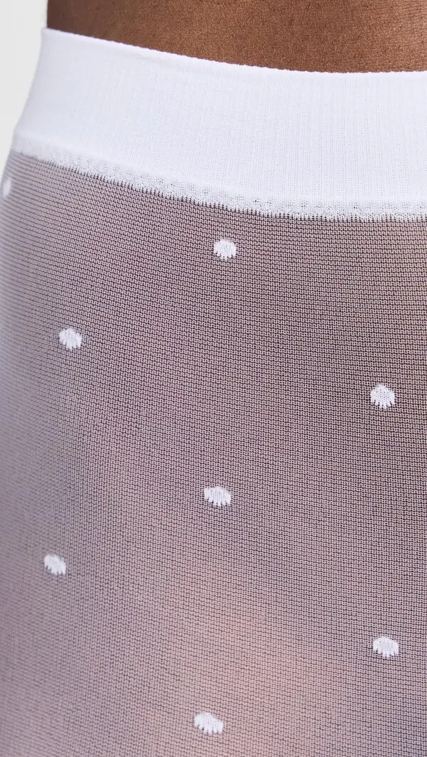 Falke Dot Tights - White