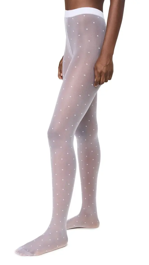 Falke Dot Tights - White