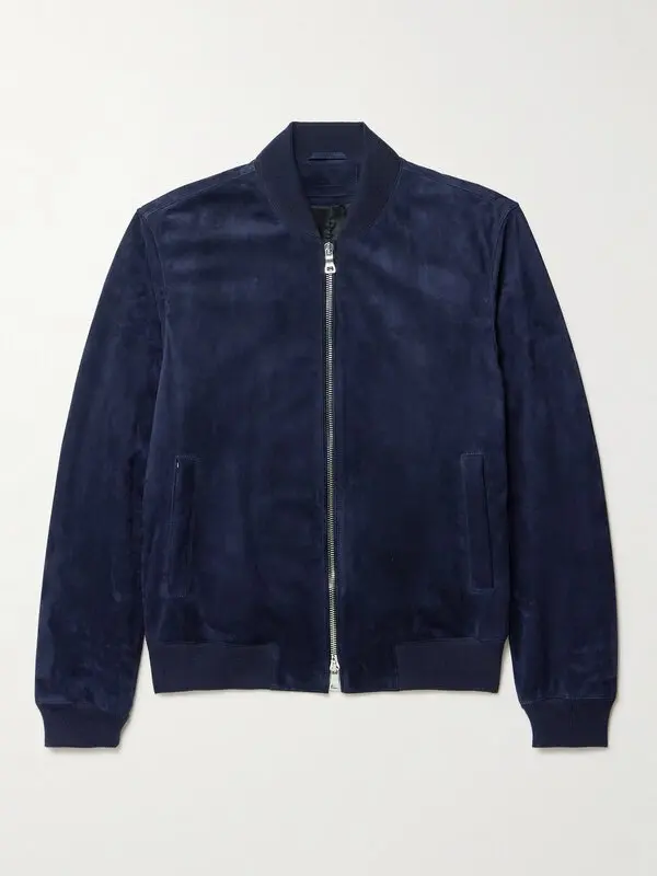 Mr P. Suede Bomber Jacket - Blue