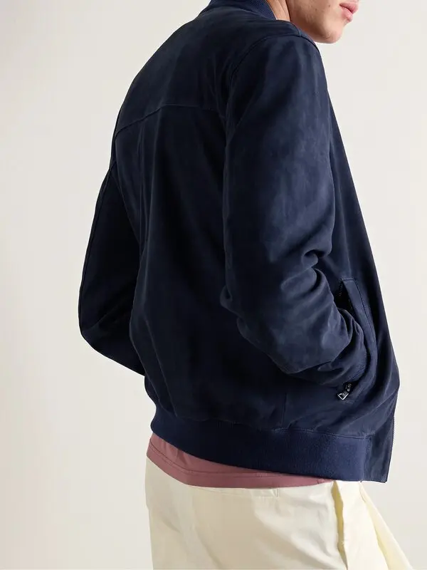 Mr P. Suede Bomber Jacket - Blue