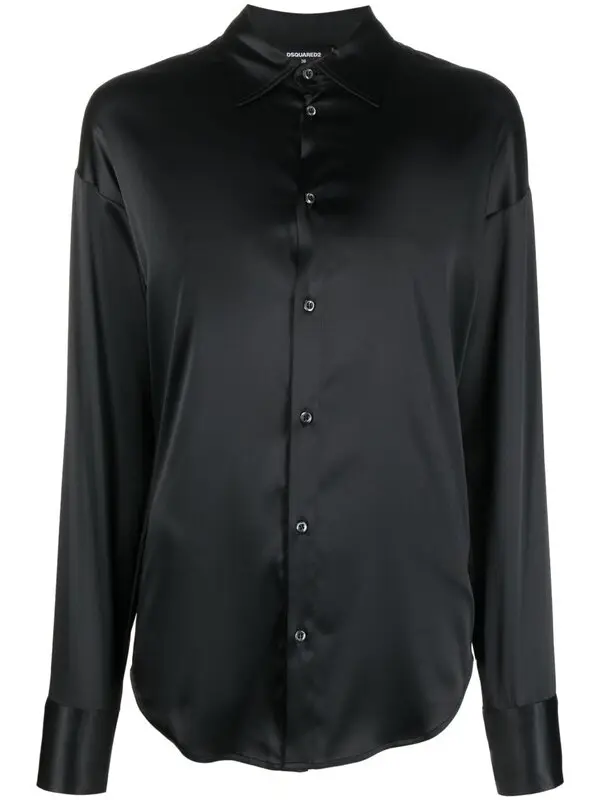 Dsquared2 Embellished Satin Shirt - Black