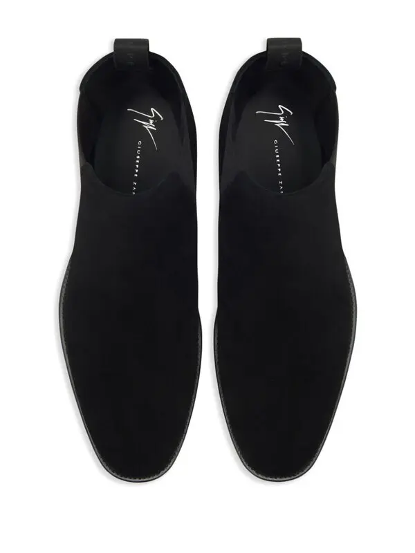 GIUSEPPE ZANOTTI Ryim Velour Chelsea Boots - Black