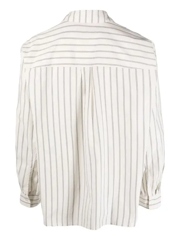 ADISH Logo-embroidered Stripe-pattern Shirt