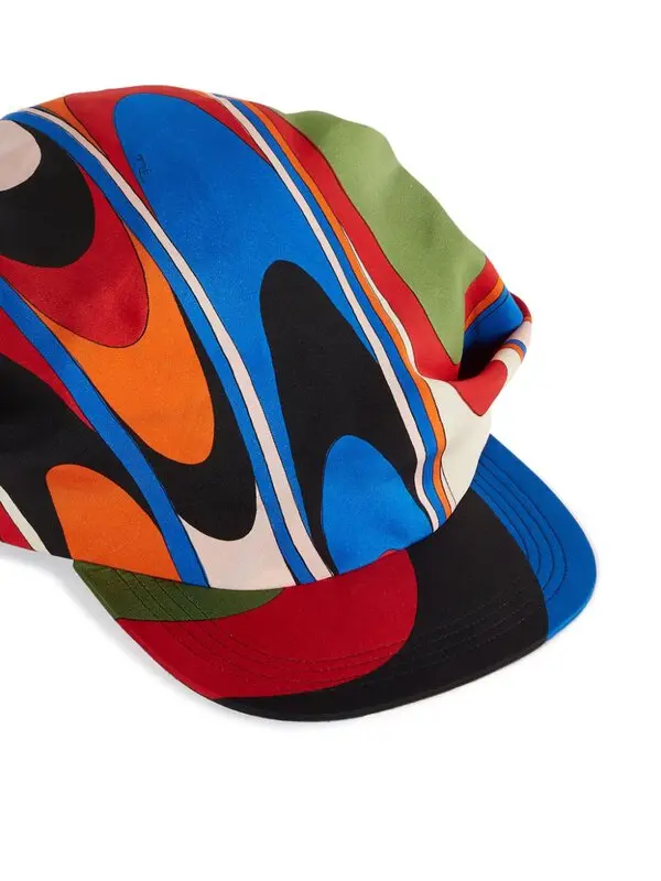 Emilio Pucci Abstract-pattern Silk Visor Hat