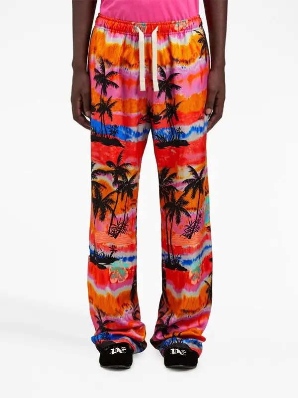 Palm Angels Psychedelic Palms Wide-leg Trousers - Multicolour
