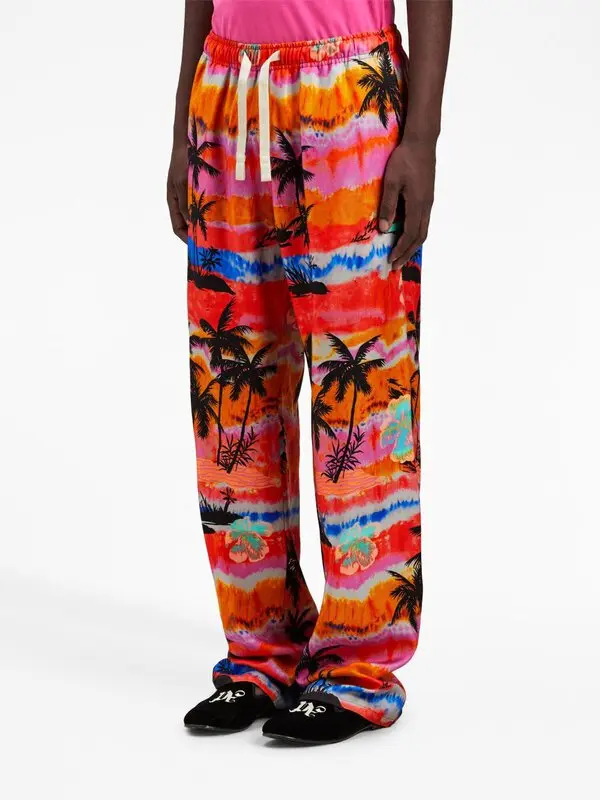 Palm Angels Psychedelic Palms Wide-leg Trousers - Multicolour