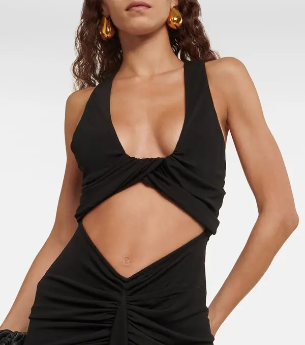 Christopher Esber Vivenda Cutout Jersey Maxi Dress - Black