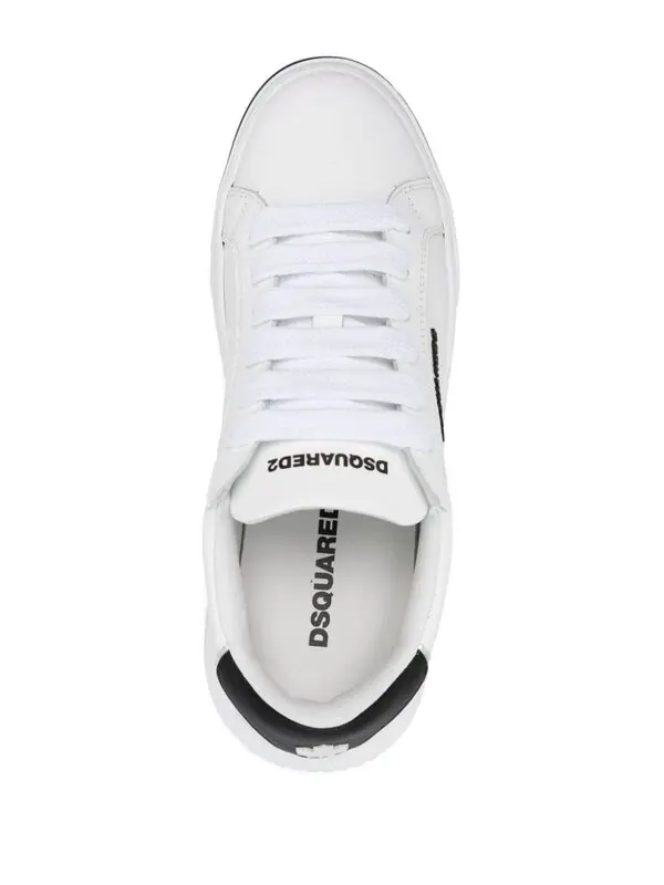 Dsquared2 Embossed Logo Leaf Print Sneakers