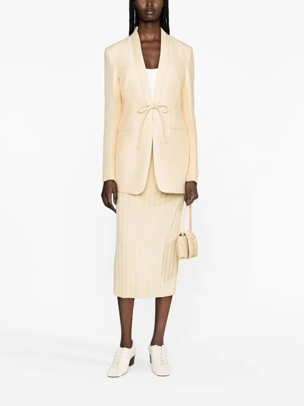 JIL SANDER Ribbed-knit Wool Midi Skirt
