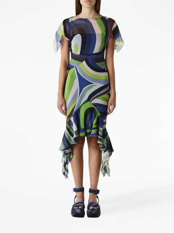 Emilio Pucci Iride-print Chiffon Midi Dress