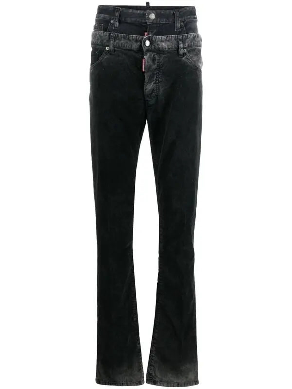 Dsquared2 Layered Mid-rise Straight-leg Jeans - Black