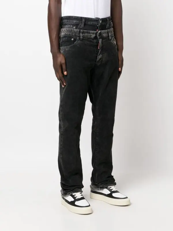 Dsquared2 Layered Mid-rise Straight-leg Jeans