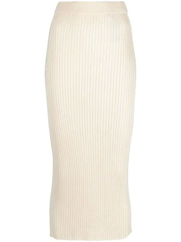 JIL SANDER Ribbed-knit Midi Skirt