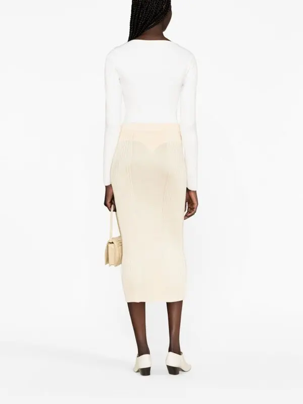 JIL SANDER Ribbed-knit Midi Skirt