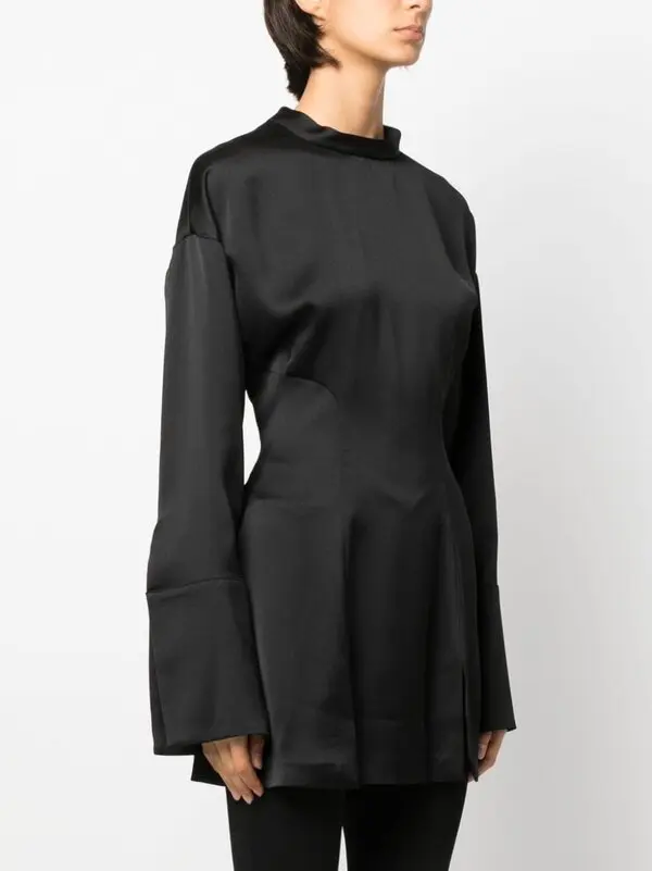 GENNY Long-sleeved Satin Blouse