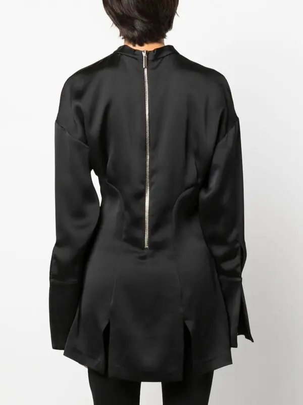 GENNY Long-sleeved Satin Blouse