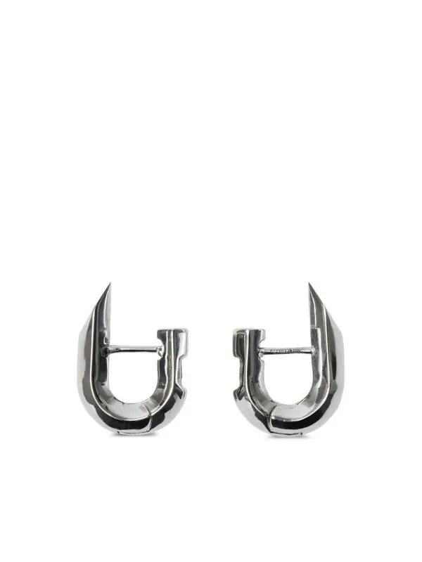 Burberry Hollow Spike Hoop Earrings - Silver