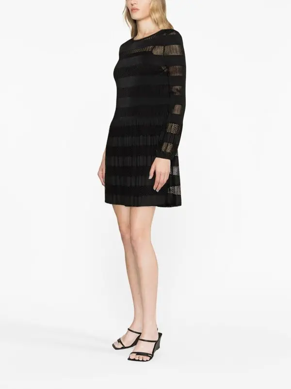 Maje Long-sleeved Open-knit Minidress