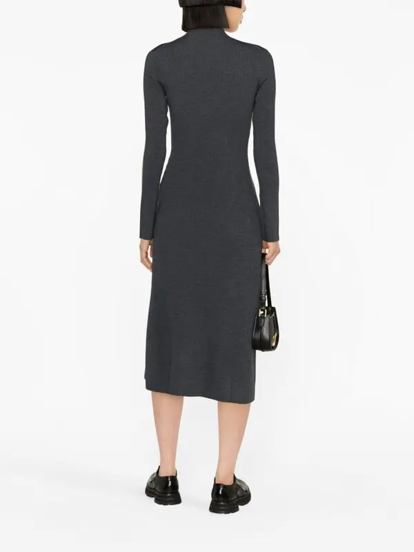 Maje Ribbed Knit Wool-blend Dress