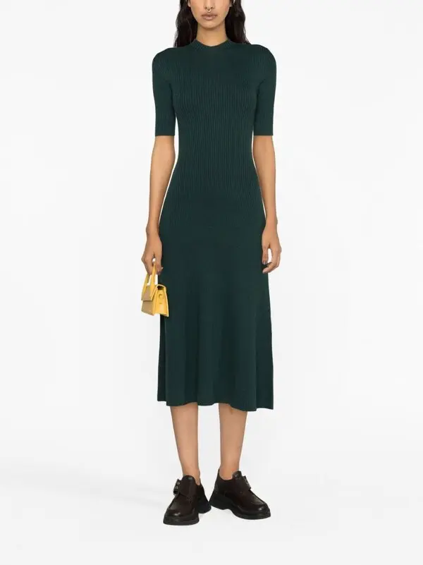 Maje Ribbed-knit Short-sleeve Dress