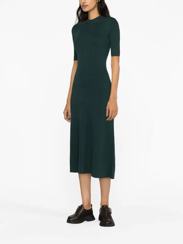 Maje Ribbed-knit Short-sleeve Dress