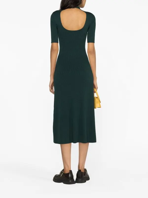 Maje Ribbed-knit Short-sleeve Dress