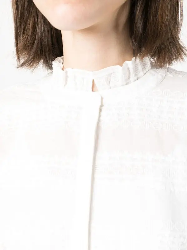 Maje Embroidered Ruffled Shirt