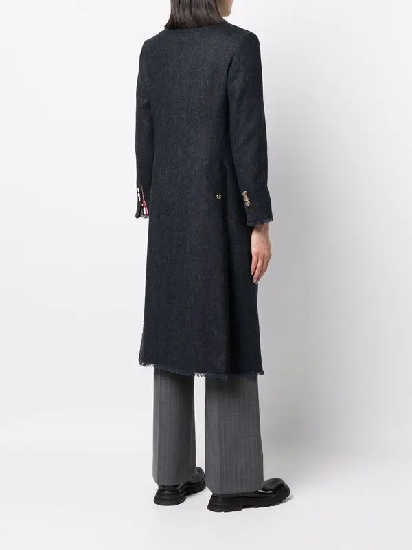 Thom Browne Tweed Single-breasted Coat - Blue
