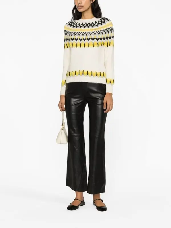 Maje Mid-rise Leather Flared Trousers