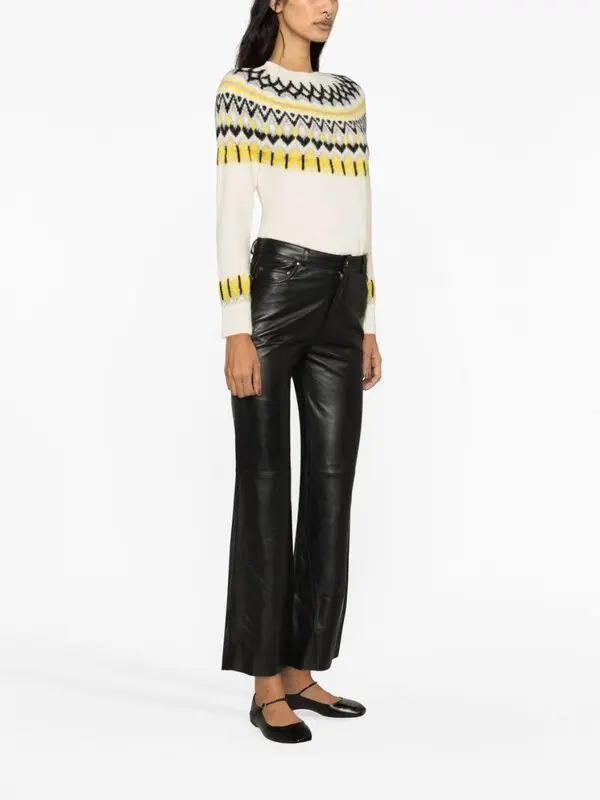 Maje Mid-rise Leather Flared Trousers
