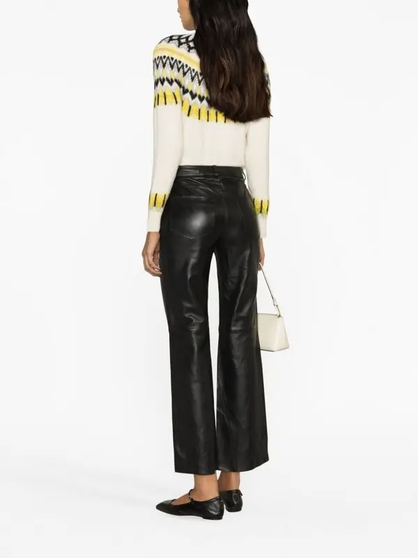 Maje Mid-rise Leather Flared Trousers